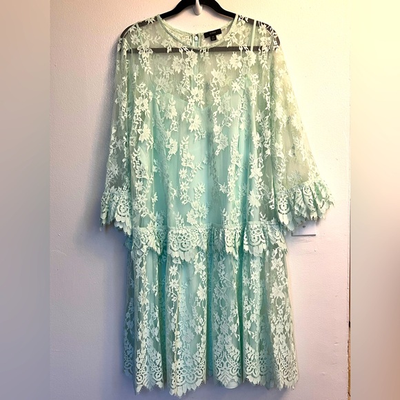 J. Crew | Dresses | Jcrew Mint Green Lace Mid Dress | Poshmark